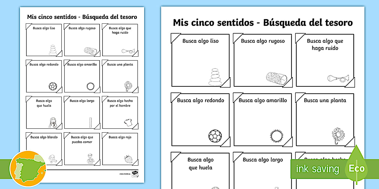 Ficha de actividad: Mis cinco sentidos - Búsqueda del tesoro