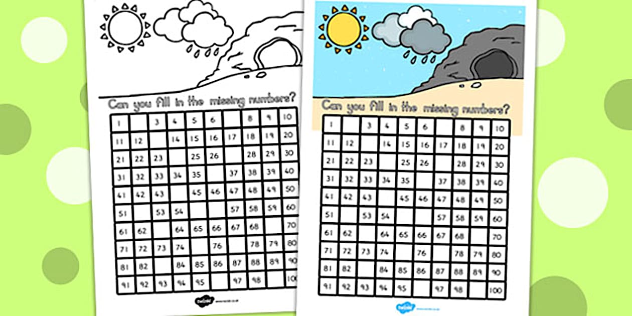 Winter Missing Numbers Number Square (teacher made) - Twinkl
