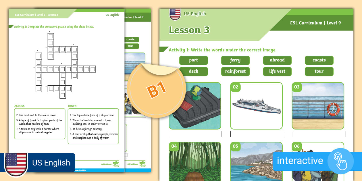 ESL Curriculum Level 9 Lesson 3 Interactive Activity Sheet
