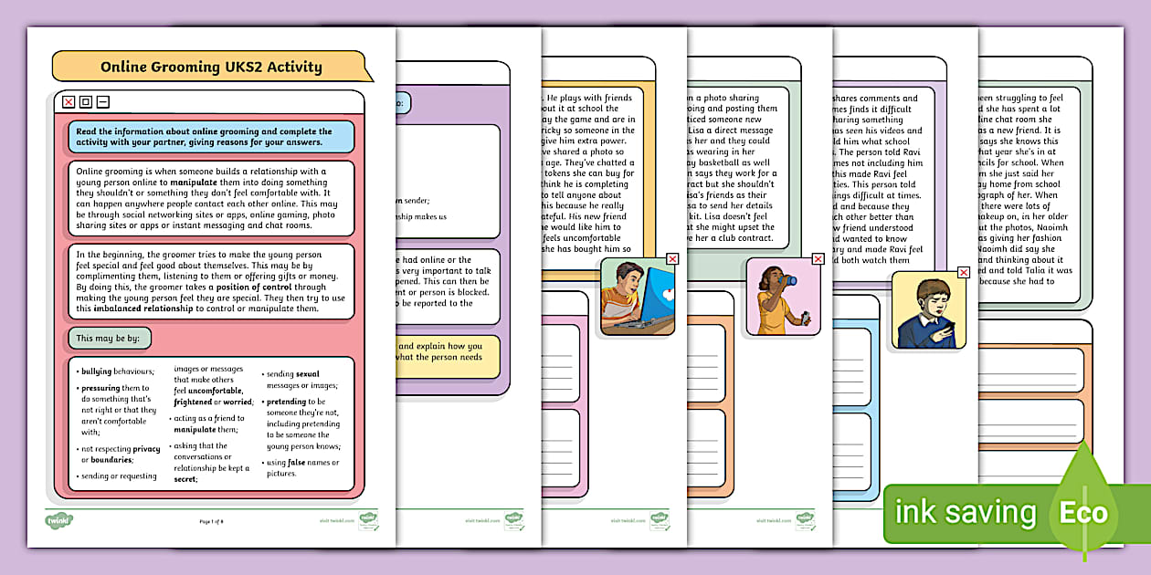 Online Grooming UKS2 Activity - Internet Safety - Twinkl