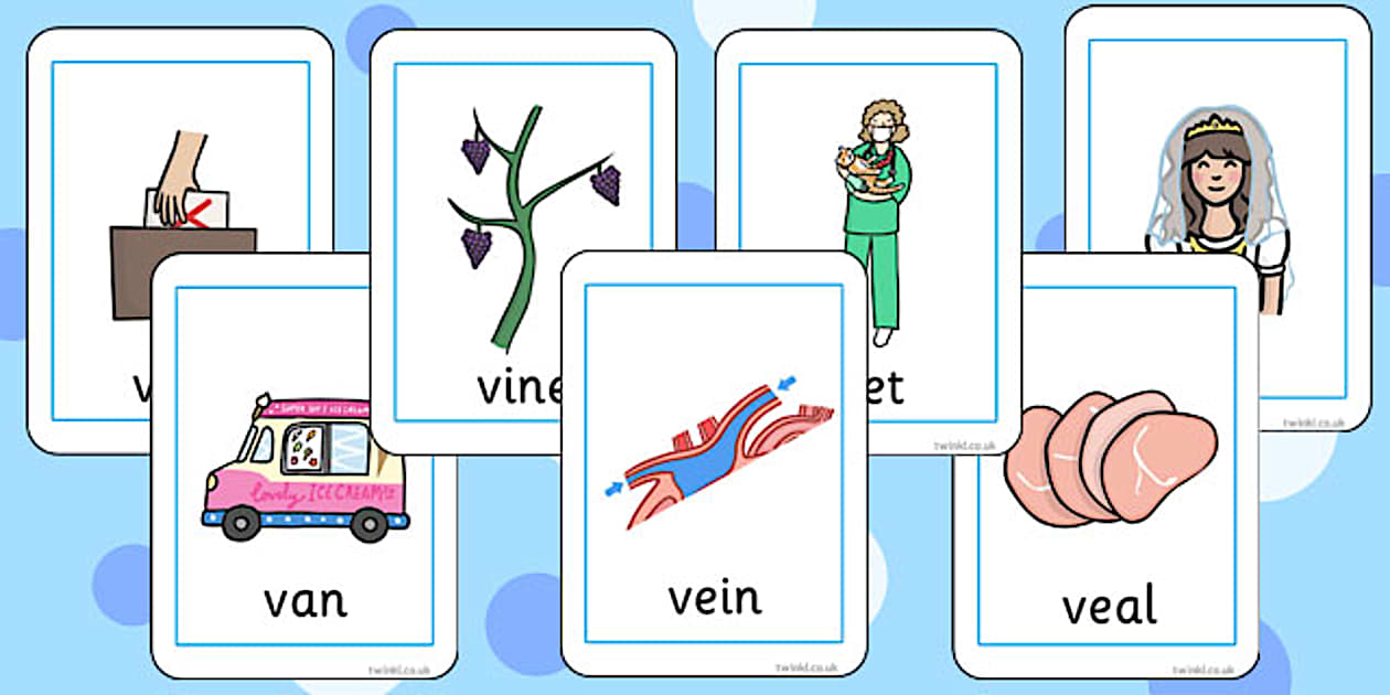 Dyslexic Initial v Sound Playing Cards - Twinkl
