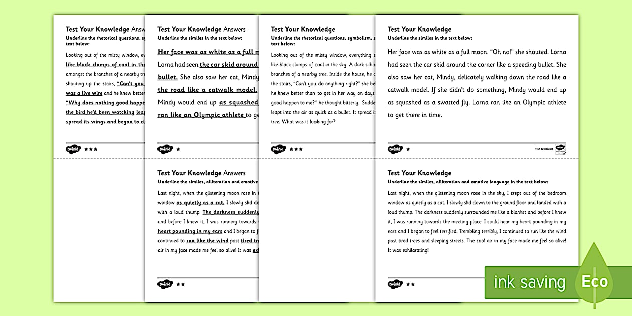 Editable Identifying Features of Technical Language KS2 Worksheets