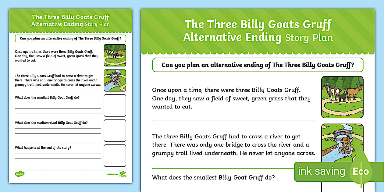 The Three Billy Goats Gruff Alternative Ending Template