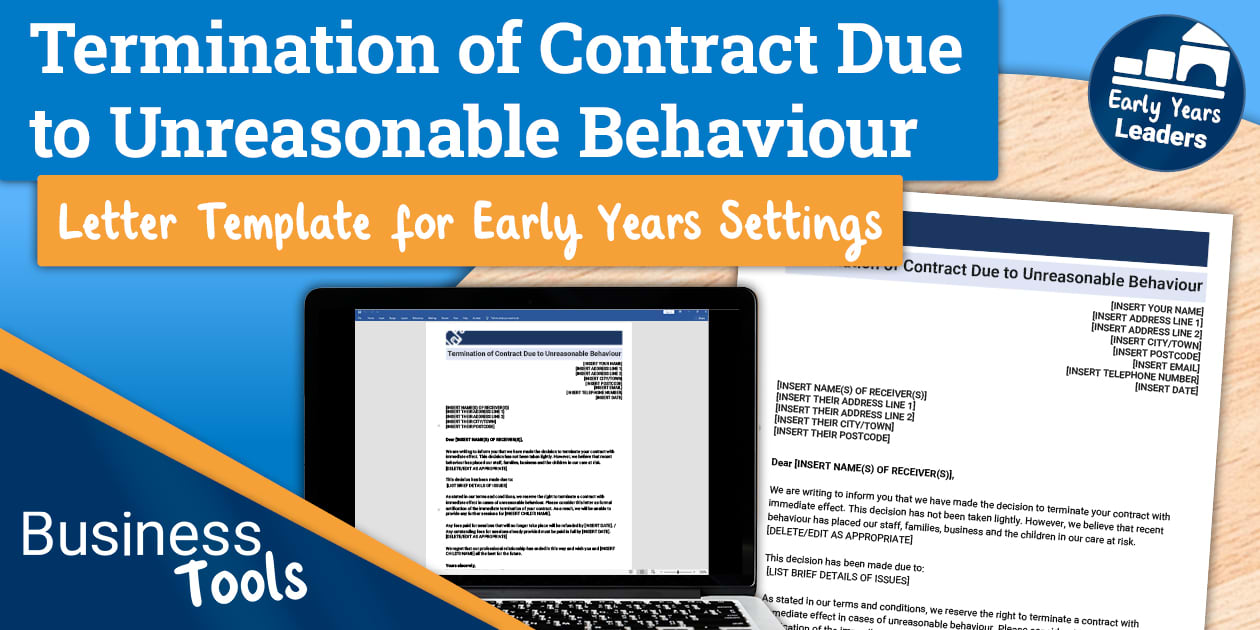 Termination of Contract Due to Unreasonable Behaviour Letter