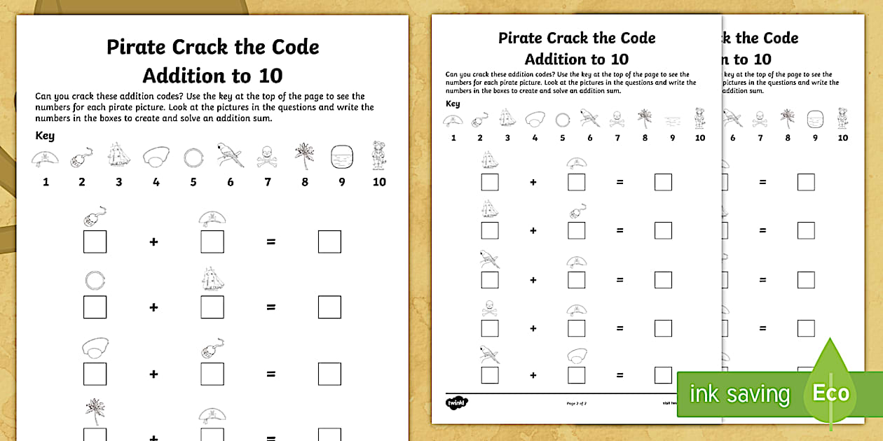 Number Sentences Worksheets | Code Breaker Maths Game