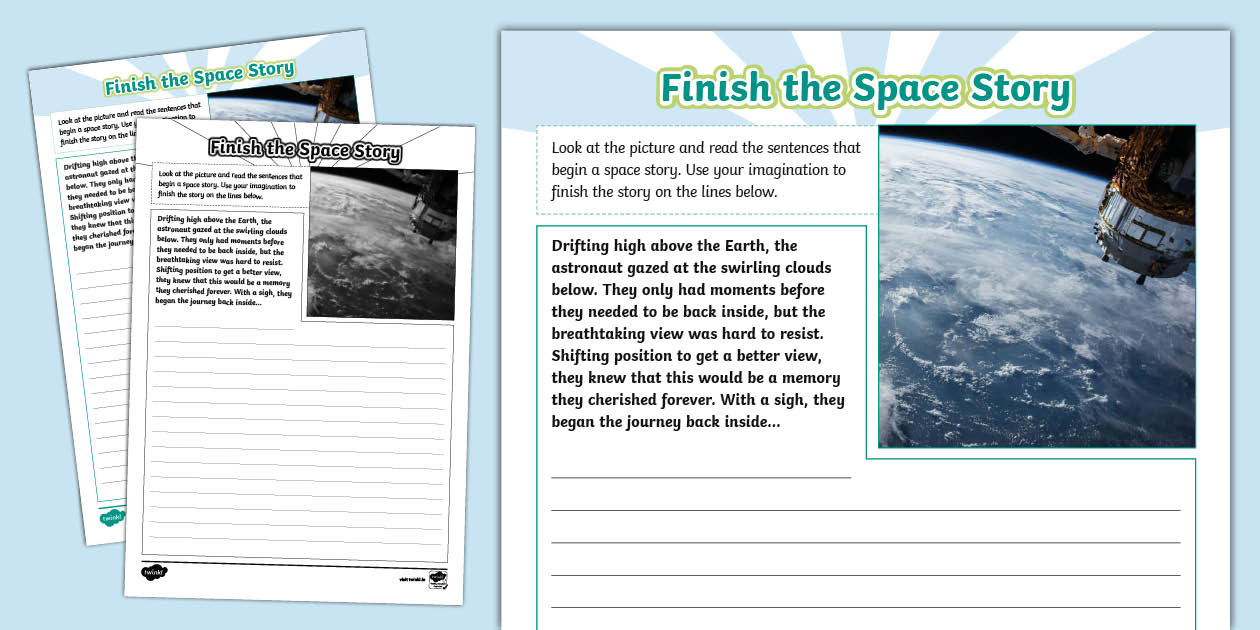 Finish the Space Story Writing Template (teacher made)