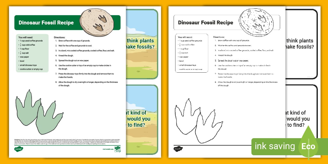 Dinosaur Fossil Worksheet | PreK Resource | Twinkl USA