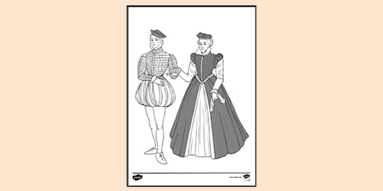 Mary Queen of Scots and Lord Henry Darnley Colouring Sheet