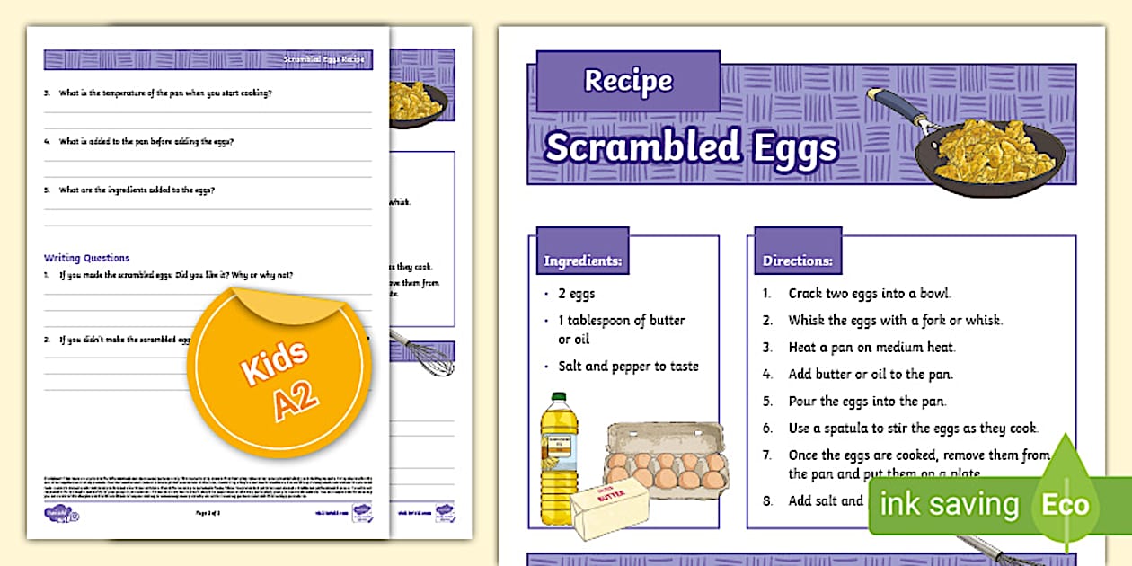 ESL Scrambled Eggs Recipe [Kids, A2] | Twinkl (Teacher-Made)