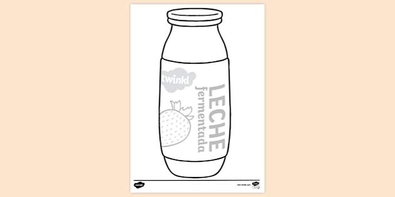 Probiotic Yogurt Drink Leche Fermentada Colouring Sheet