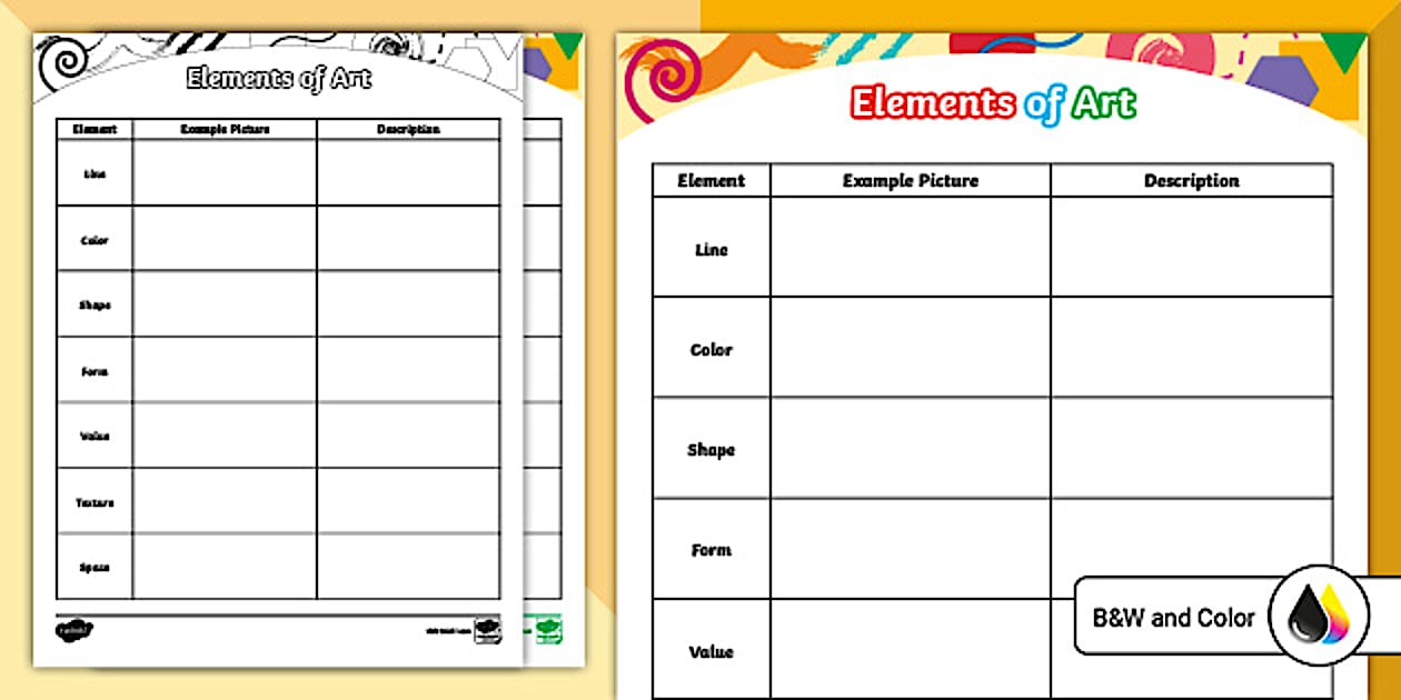 Elements of Art Worksheet pdf | Arts & Crafts | Twinkl USA