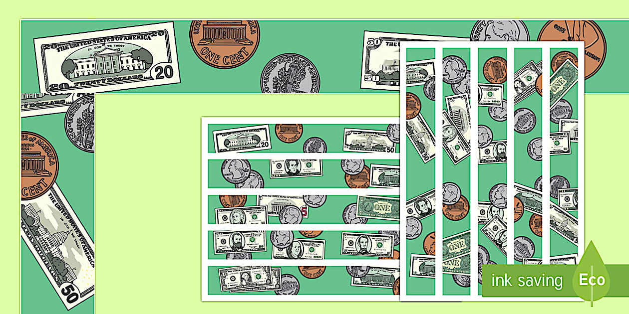 U.S. Currency Bulletin Board Borders (Teacher-Made) - Twinkl