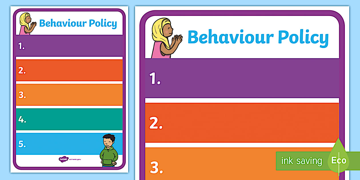 Editable Behaviour Policy Template (teacher made) - Twinkl