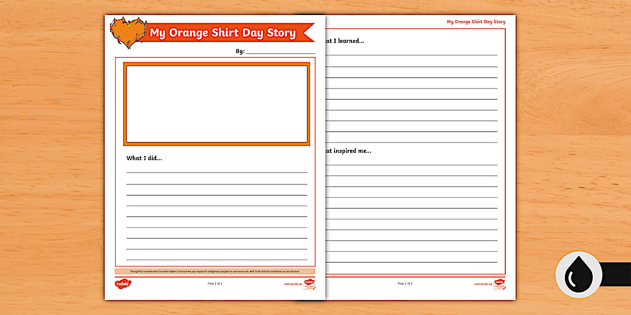Orange Shirt Day Story - Orange Shirt Day Worksheet - Twinkl
