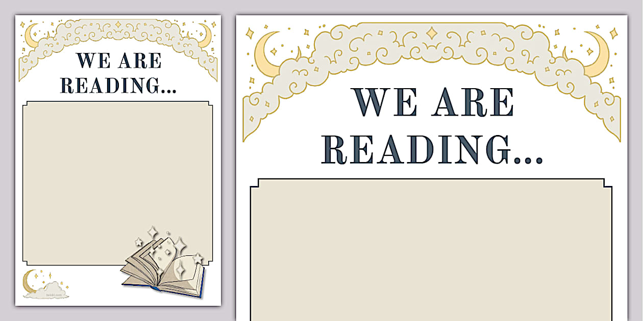 We Are Reading Celestial-Themed Display Poster - Twinkl