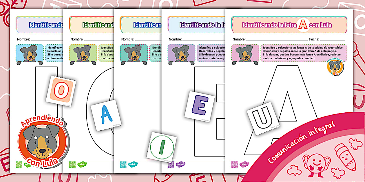 Pack | Vocales | A | E | I | O | U Lula | Lenguaje Verbal