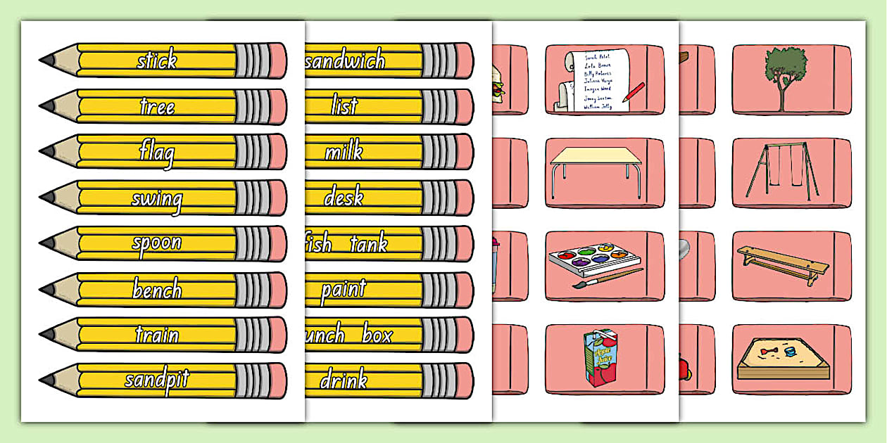 Ben's Pencil and Rubber Matching Activity