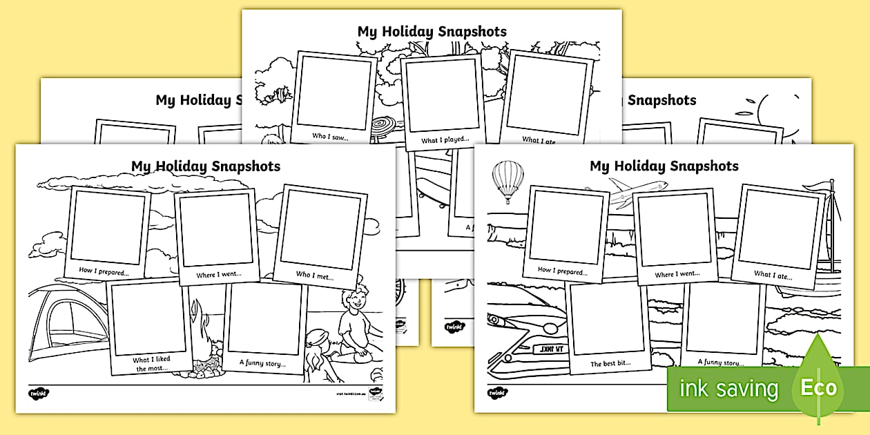 My Holiday Snapshot - Themed Writing Frame Pack - Non-Fiction