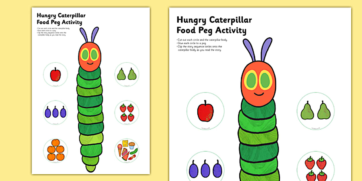 Food Peg Activity to Support Teaching on The Very Hungry Caterpillar