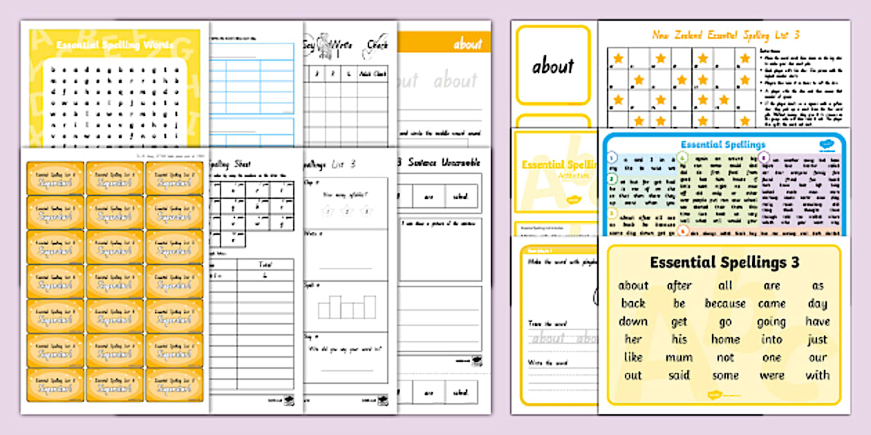 Essential Spelling List 3 Resource Pack (teacher made)