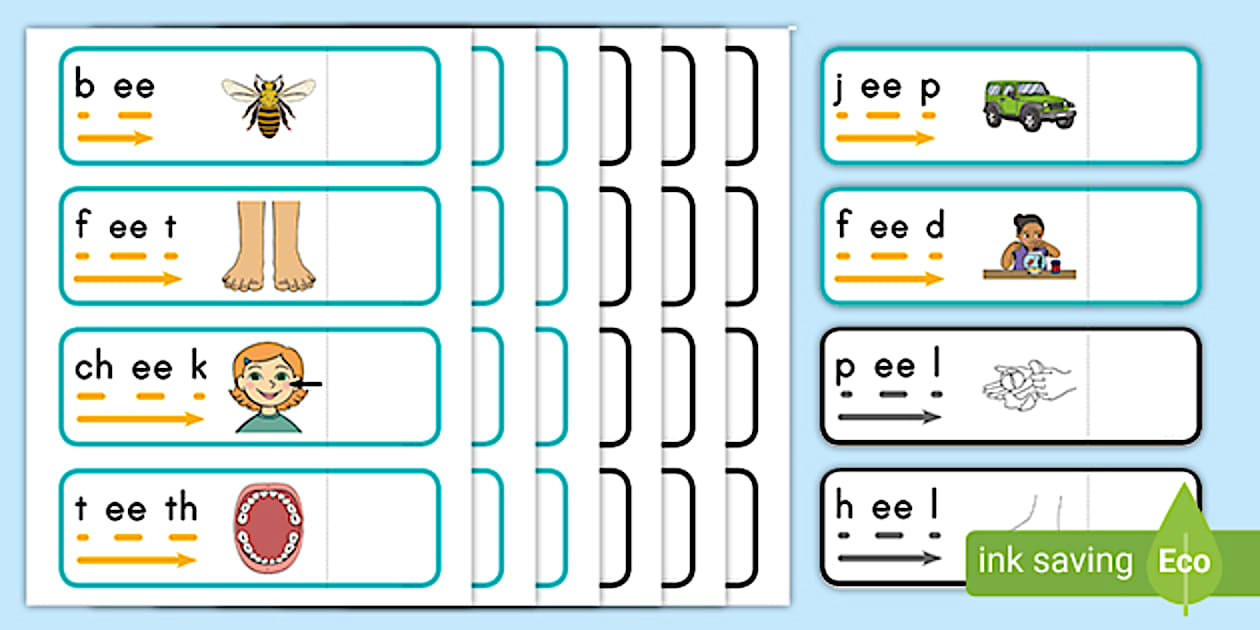 -ee Digraphs Read and Reveal Worksheet (teacher made)
