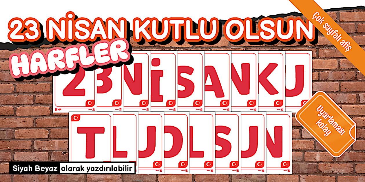 23 Nisan Kutlu Olsun | Harfler-Twinkl