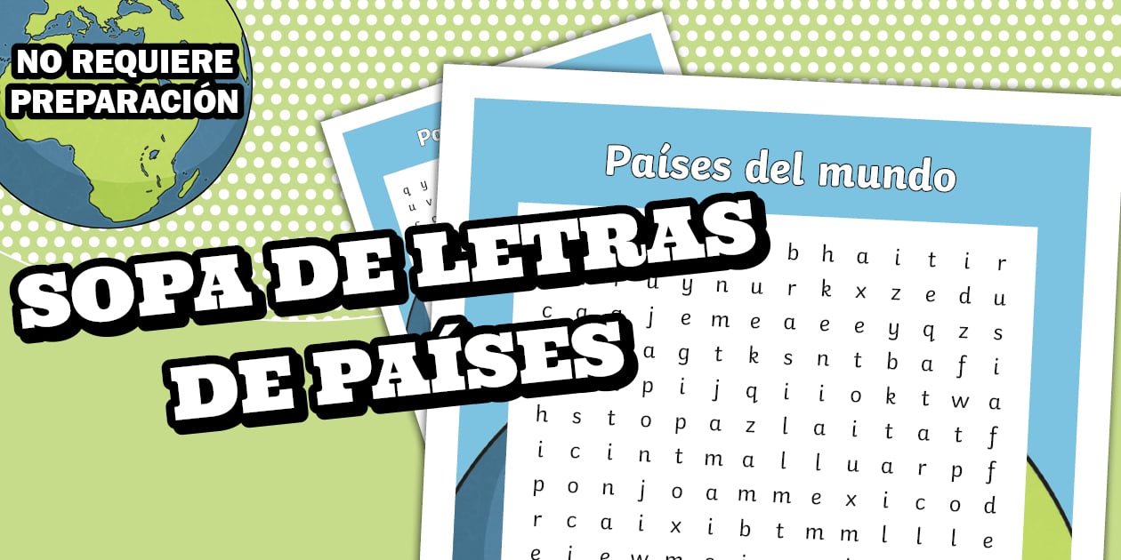 Sopa de letras de países