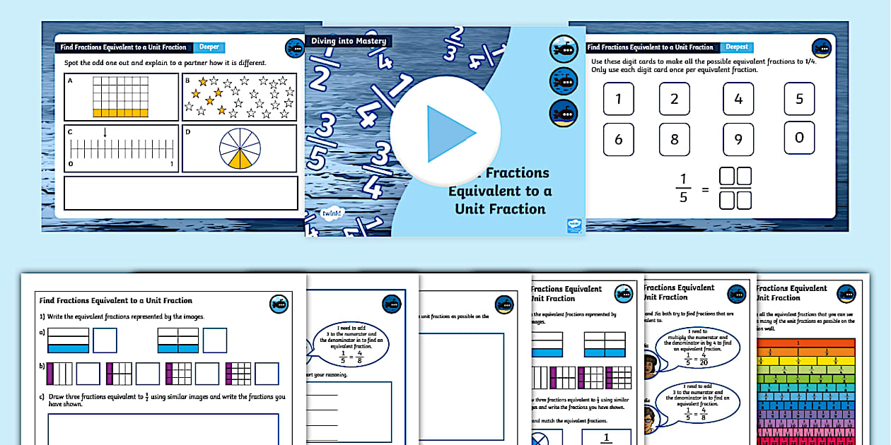 👉 Y5 Dim Step 1 Equivalent Fractions To Unit Fraction Pack