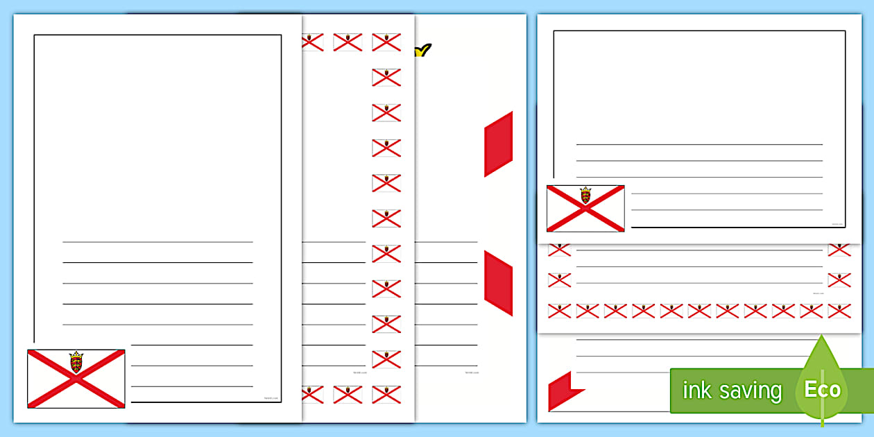 Jersey Flag Page Border Pack - Jersey Flag Page Borders