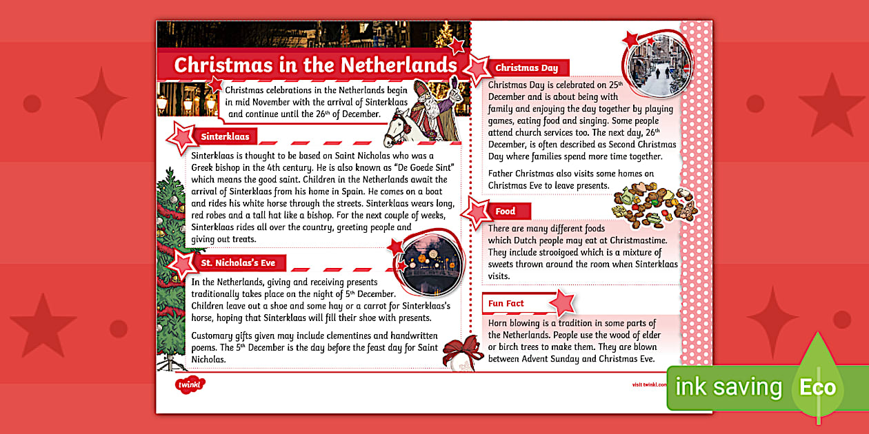 Christmas in the Netherlands Fact File - Twinkl - KS2