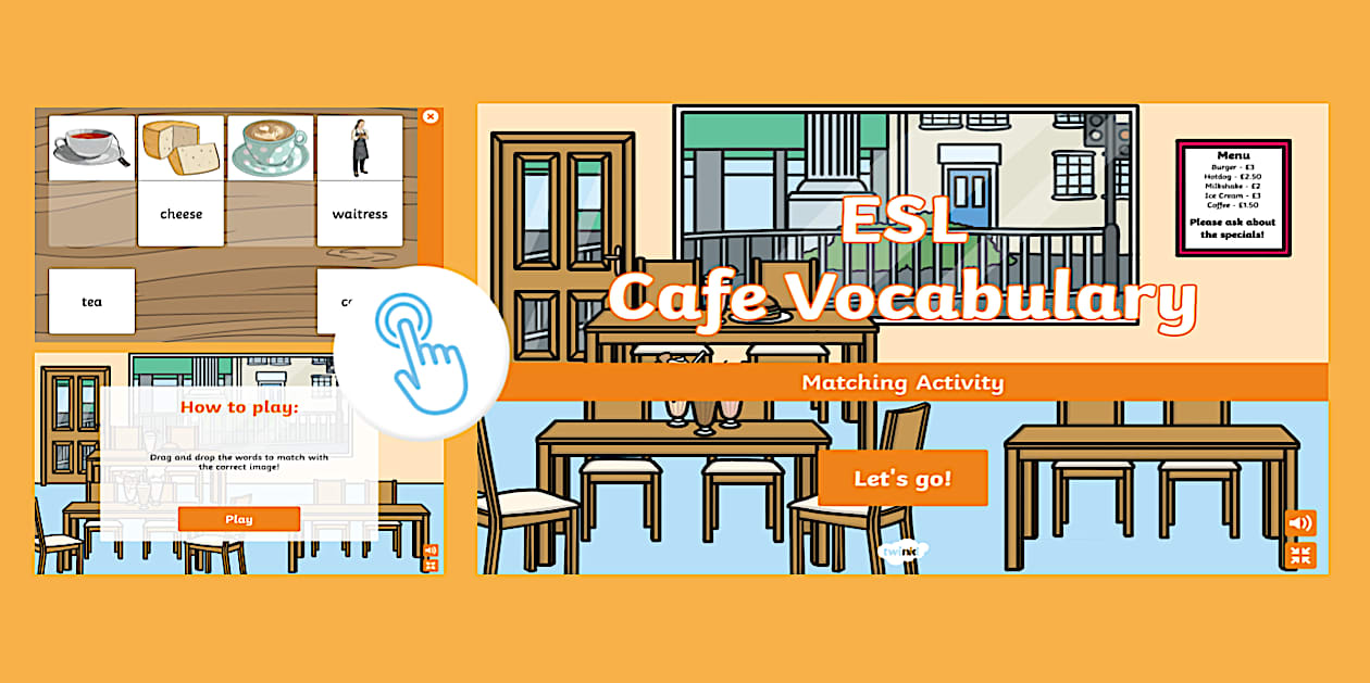 ESL Cafe Interactive Matching Activity [Kids, A1-A2]