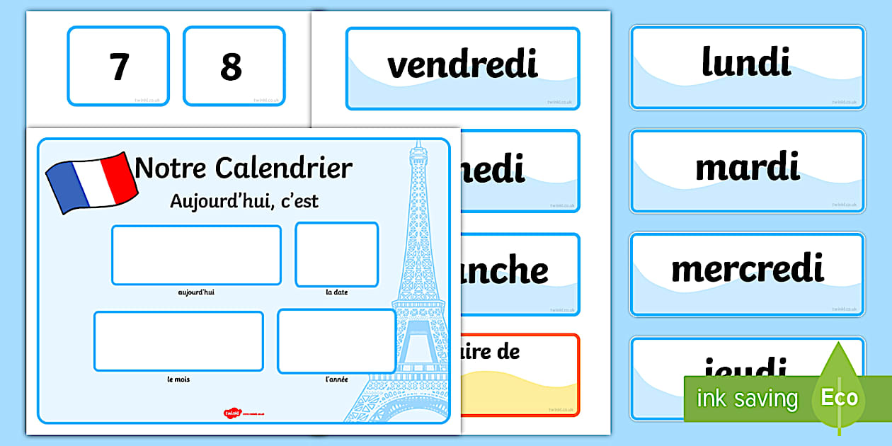 Editable French Calendar Display Pack (teacher made)