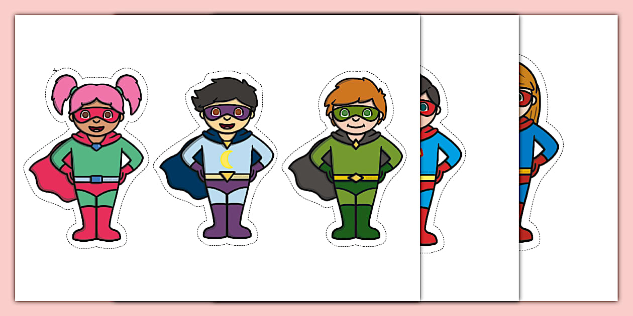 Cute Superhero Character Cut Outs - Twinkl