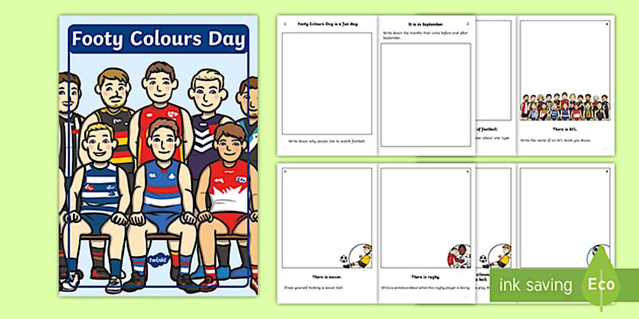 QLD Footy Colours Day Reading Activity Booklet - Twinkl