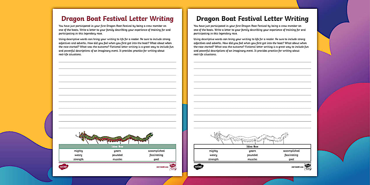 Dragon Boat Festival Letter Writing Worksheet | Twinkl USA