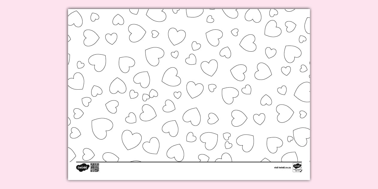 Valentine's Day Heart Printable Colouring Page - Twinkl