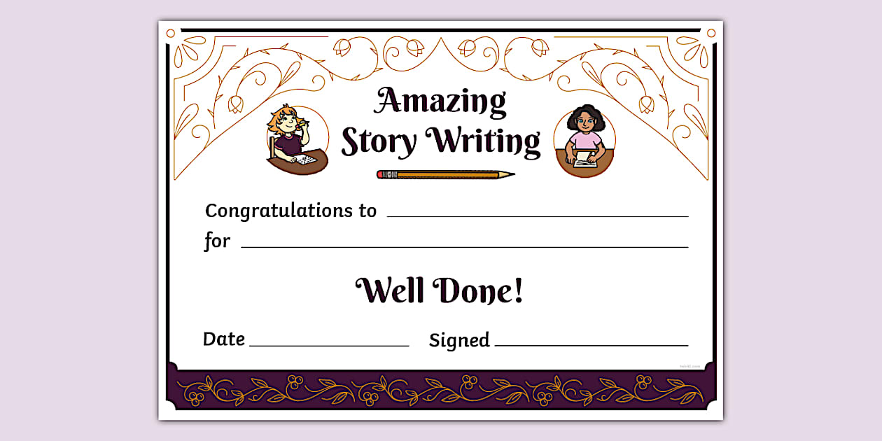 Traditional Tales Themed Story Writing Certificate - Twinkl