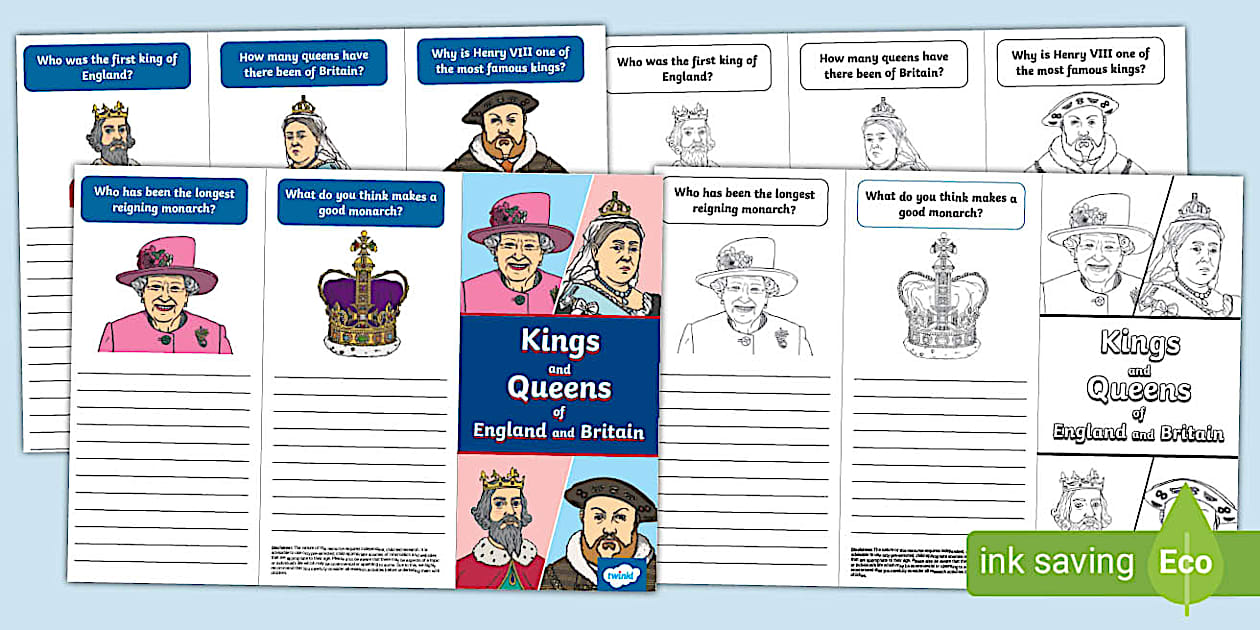 History of Kings and Queens in Britain Leaflet Template