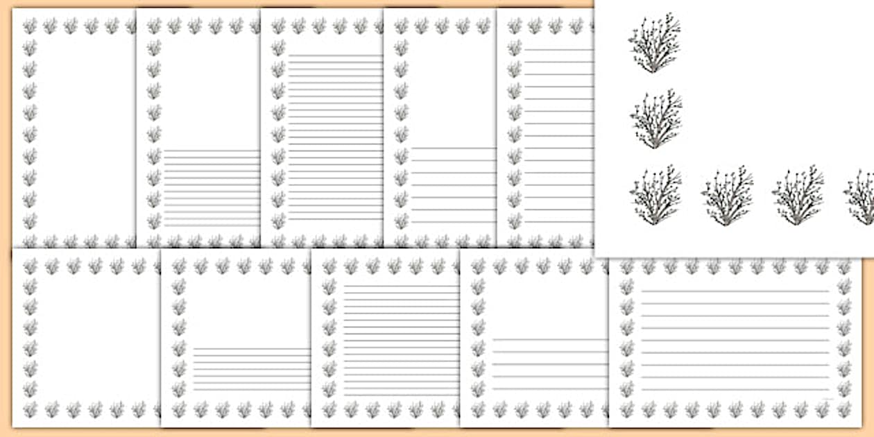 Editable Hazel Tree Themed Page Borders - Twinkl