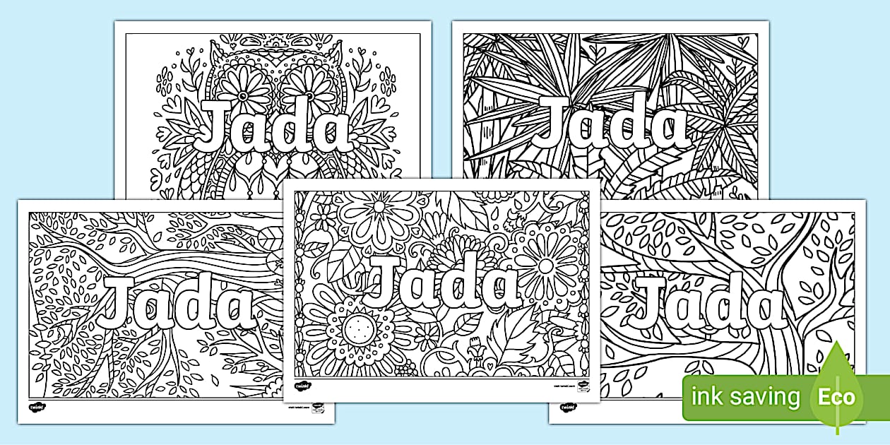 Jada Mindfulness Name Colouring Activity (teacher made)