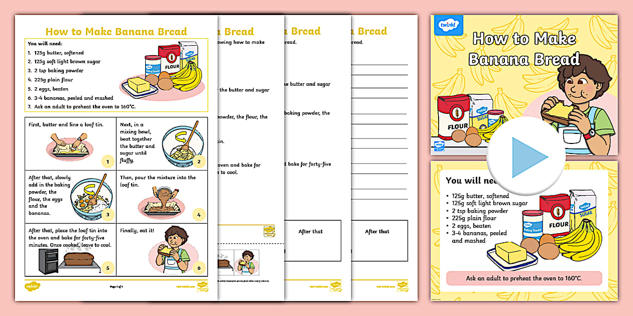 How to Make Banana Bread Resource Pack (teacher made)