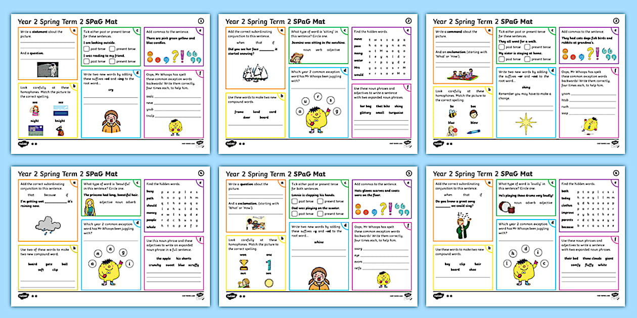 Year 2 Spring Term 2 SPaG Activity Mats (teacher made)
