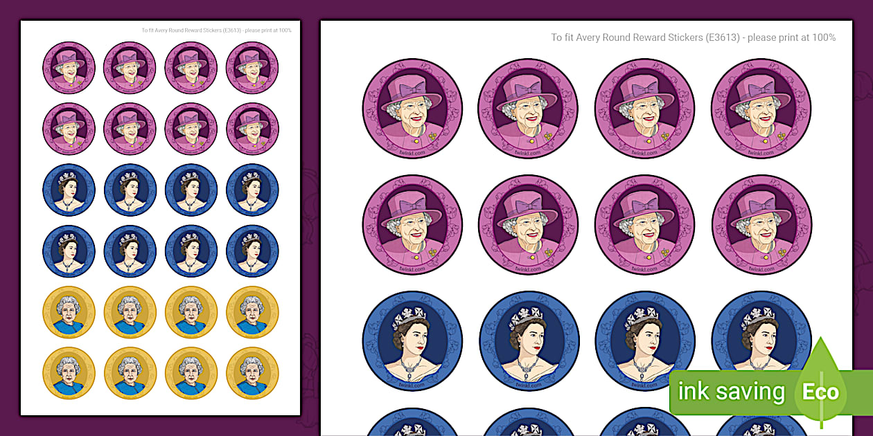 Queen Elizabeth II Stickers | Printable Stickers - Twinkl