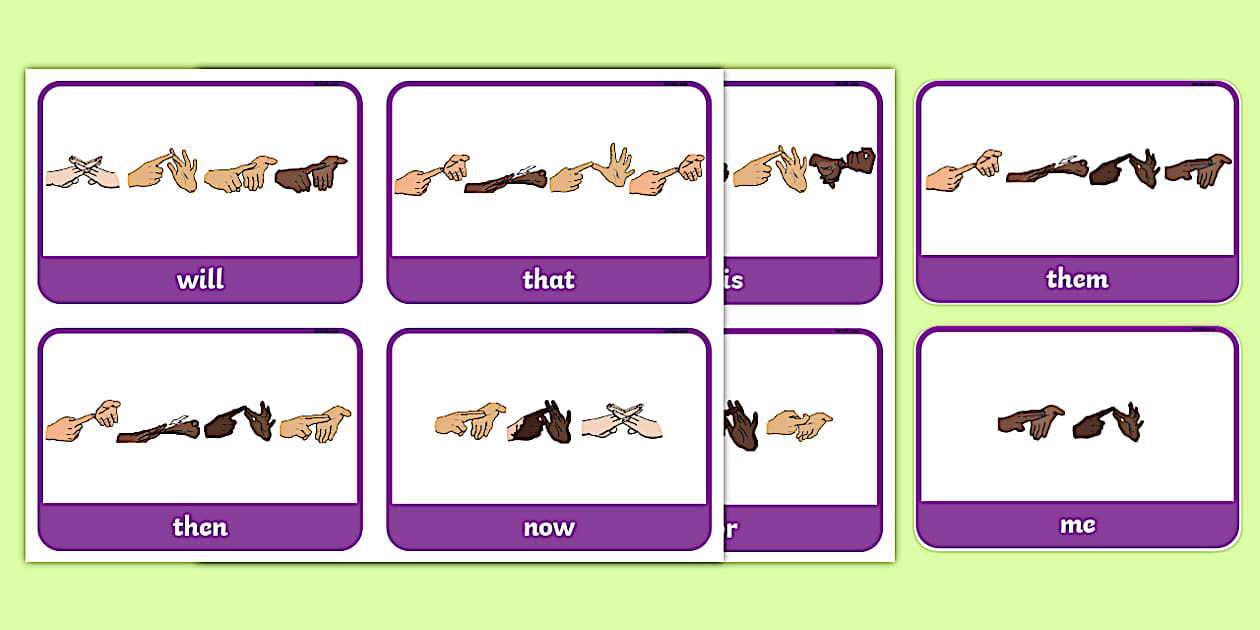 Fingerspelling Phase 3 Practice High-Frequency Words Flashcards