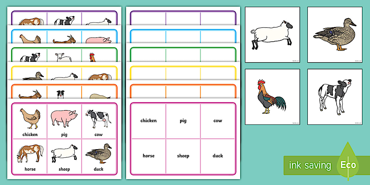 Editable Australian Farm Animals Lotto Bingo - Twinkl