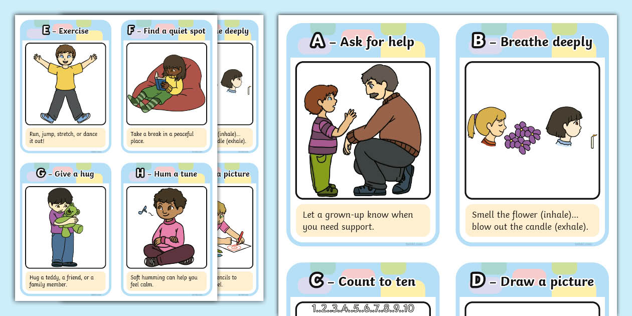 A–Z Coping Skills Alphabet Flashcards (teacher made)