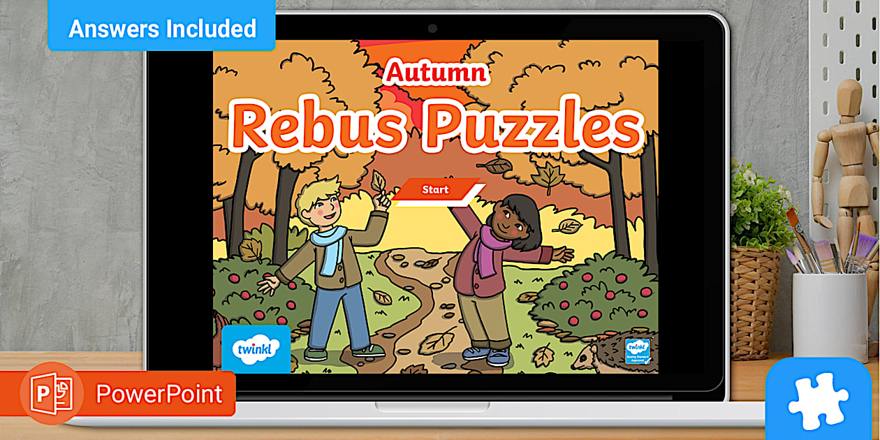 Fun Autumn Rebus Puzzles PowerPoint - Twinkl - Kids Puzzles