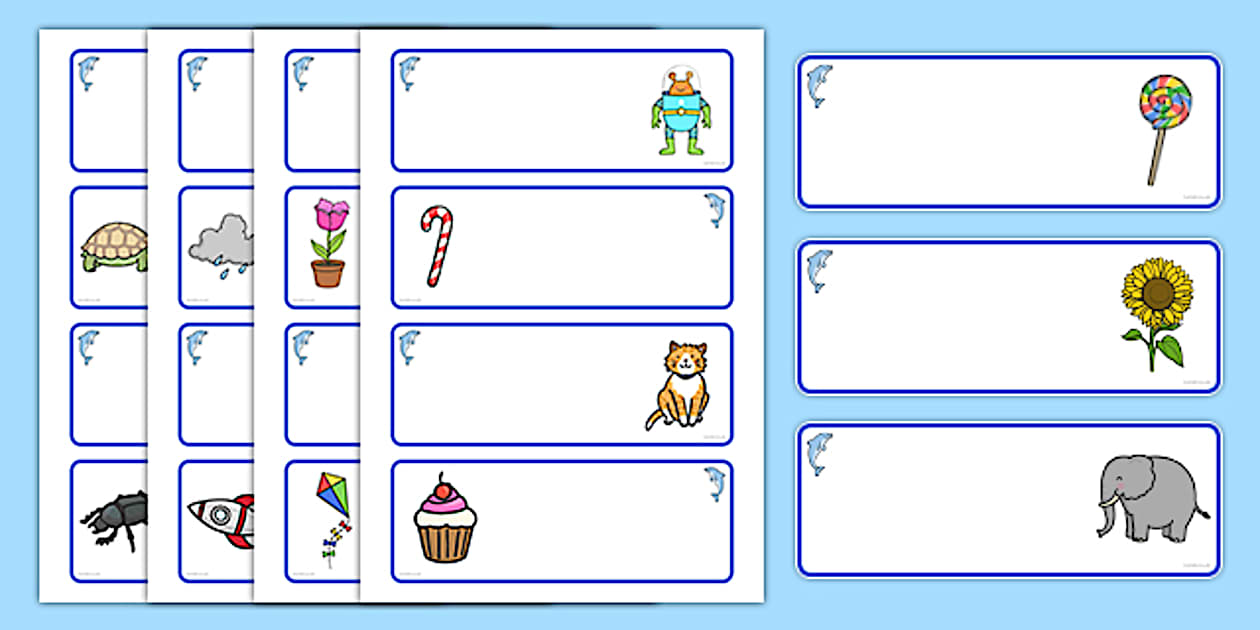 Dolphin Themed Editable Drawer-Peg-Name Labels - Twinkl