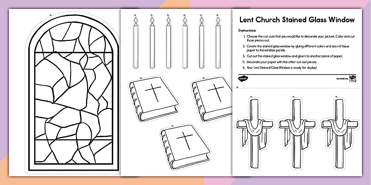 Stained Glass Worksheet | Christian Ed Resource | Twinkl USA