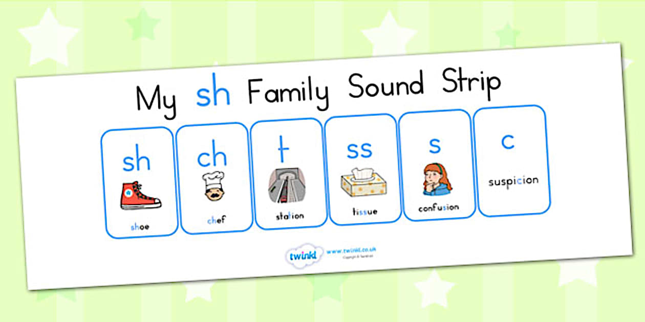 My Sh Family Sound Strip (Teacher-Made) - Twinkl